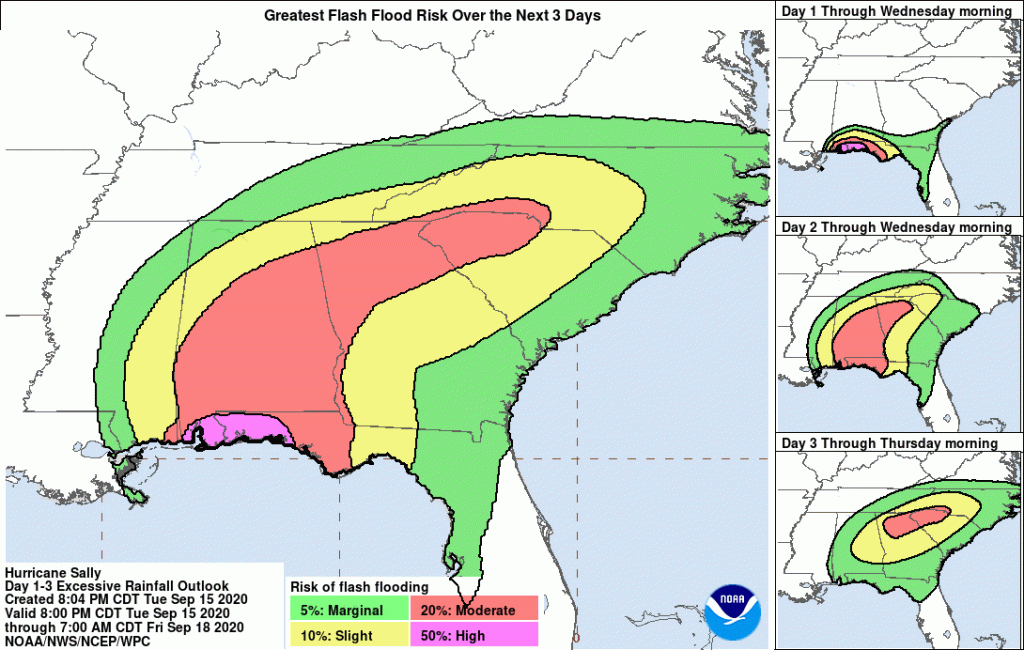 Hurricane Sally Slowly Moving Closer to Pensacola; Tornadoes and Flash ...